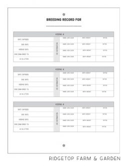 Goat Records - Free Printables • Ridgetop Farm and Garden